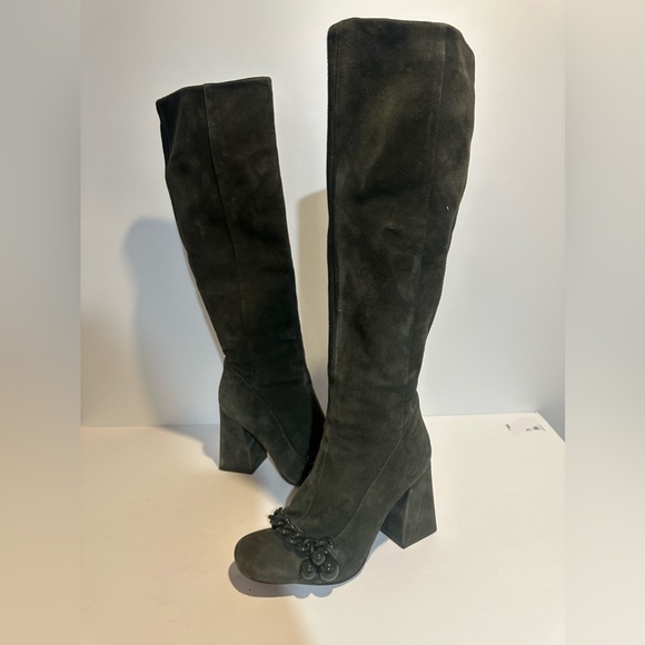 Tory Burch | Shoes | Tory Burch Hunter Green Mod Knee Boots 65 | Poshmark